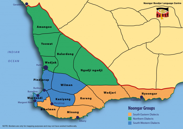 Noongar Clan Plaque Acrylic Large A3 :: Noongar Boodjar Language ...